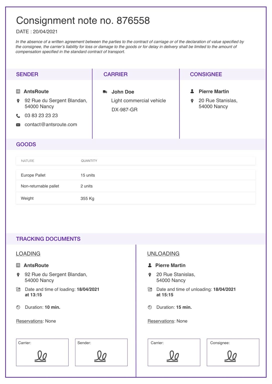 The consignment note, an essential document | AntsRoute