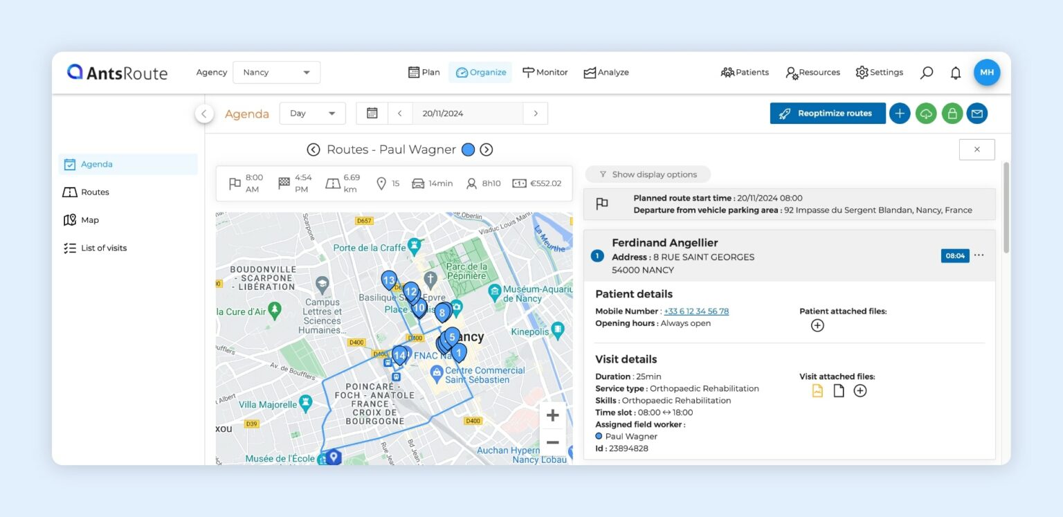 Optimise your Home Physiotherapy Routes with AntsRoute Software