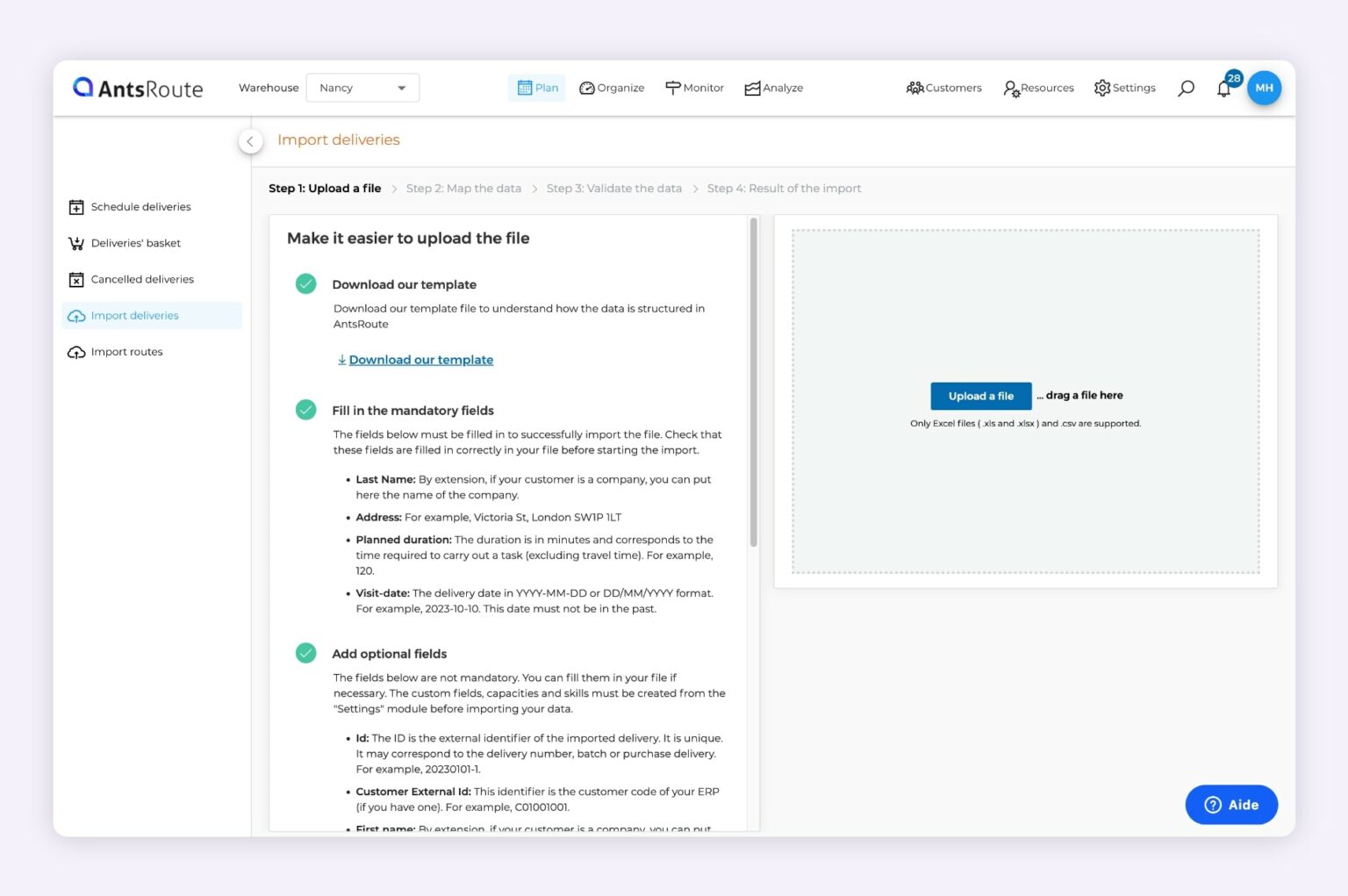 How to plan routes with Excel and optimisation software?