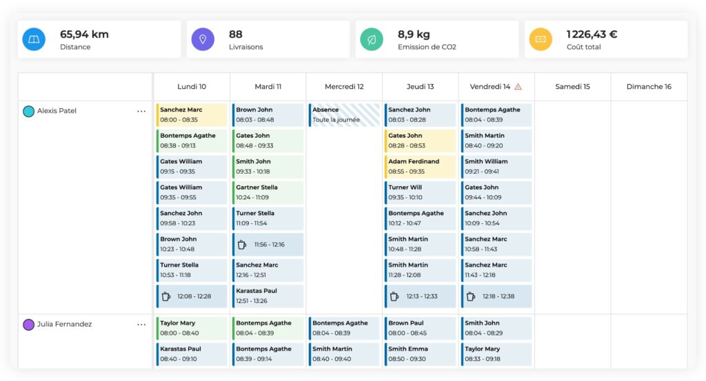 Comment obtenir un planning de tournées de livraison optimisé